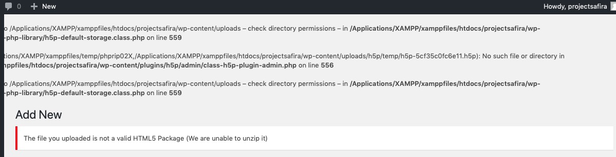 Error while using WordPress plugin | H5P